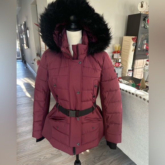 Michael Kors | Jackets & Coats | New Michael Kors Maroon Puffer Jacket ...